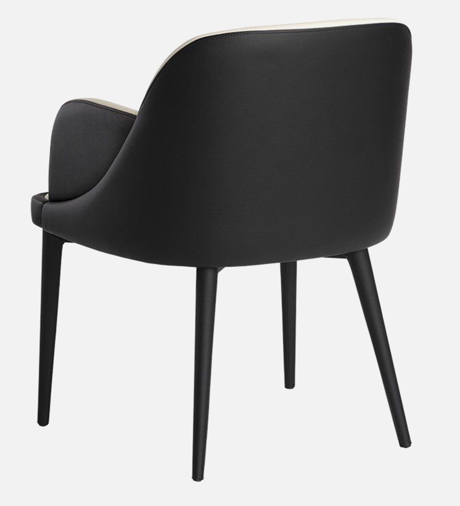 ZENTRA ARM CHAIR OFF WHITE LEATHERATTE WITH BLACK LEGS FINISH – Kiyan ...